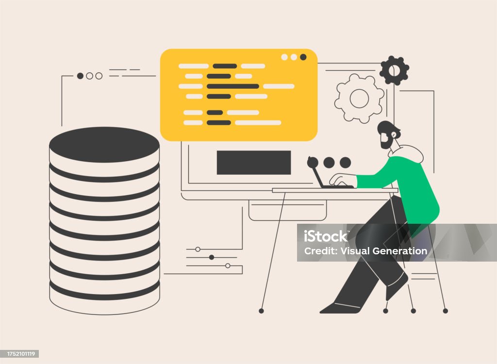 Big Data Programming Abstract Concept Vector Illustration Stock
