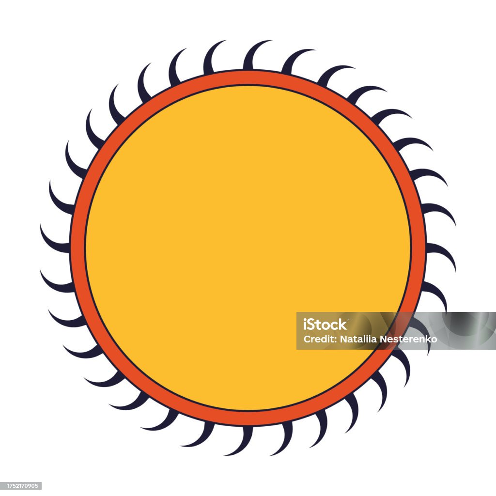 Sun Flat Line Color Isolated Vector Object Stock Illustration