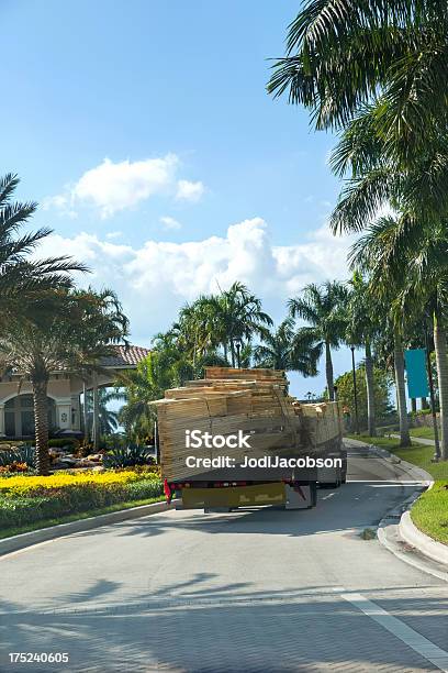 Construction Pre Fab Roof Trusses Being Delivered Stock Photo ... Construction Pre Fab Roof Trusses Being Delivered Stock Photo ...