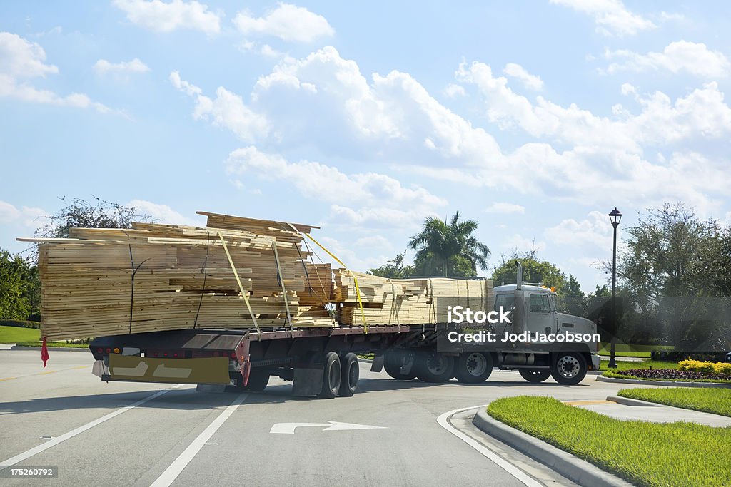 Construction Pre Fab Roof Trusses Being Delivered Stock Photo ... Construction Pre Fab Roof Trusses Being Delivered Stock Photo ...