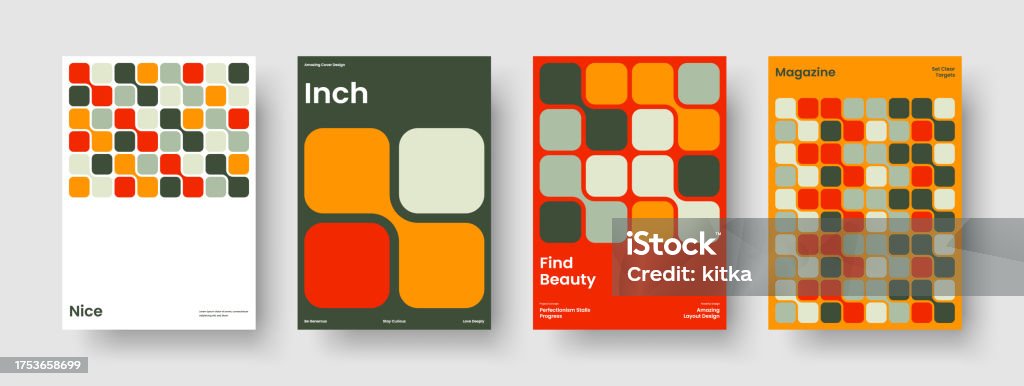 Tata Letak Brosur Abstrak Desain Poster Geometris Template Laporan