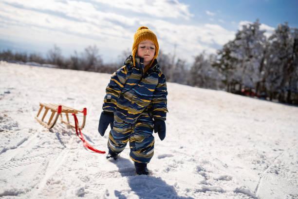 Free Stock Photo of Boy pulling sled in snow | Download Free Images and ...