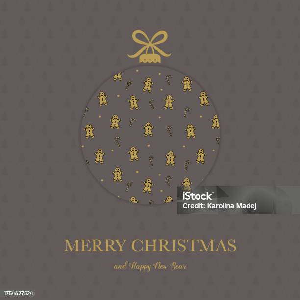 Desain Kartu Ucapan Natal Dengan Kue Jahe Dan Permen Vektor Ilustrasi