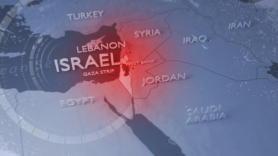 Conflicto Entre Israel Y Palestina Mapa Político Que Destaca Las