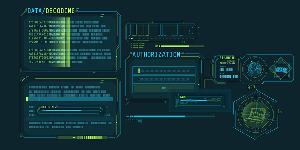 Data Decoding Program Screen With Authorization Window Stock