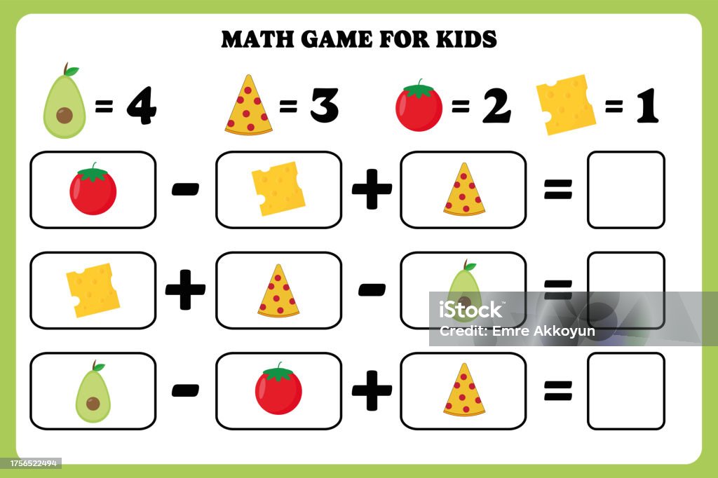 Jeu De Mathématiques Pour Les Enfants Activité Daddition Et De
