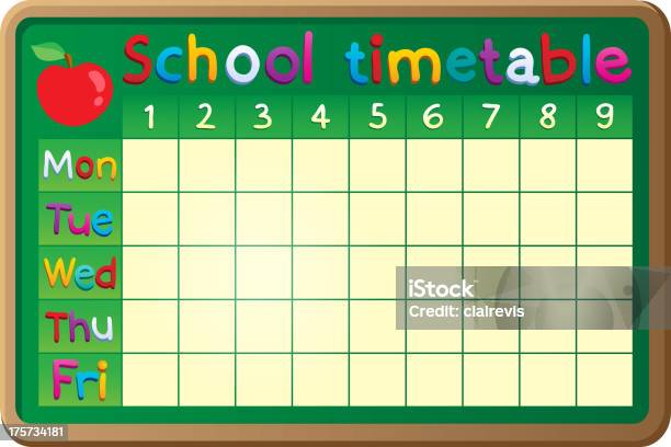 School Timetable Theme Image 2向量圖形及更多一週圖片 一週 個人備忘錄 卡通 Istock