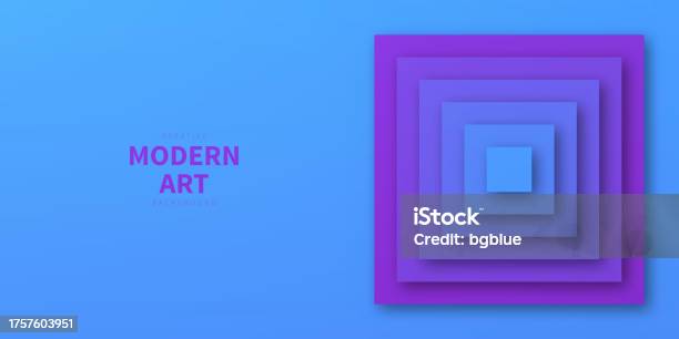 Abstract Design With Squares And Blue Gradients Trendy Background Stock