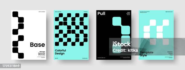 Desain Flyer Geometris Template Poster Terisolasi Tata Letak Presentasi