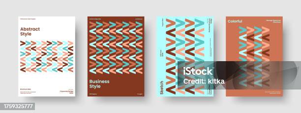 Tata Letak Poster Terisolasi Template Sampul Buku Geometris Desain