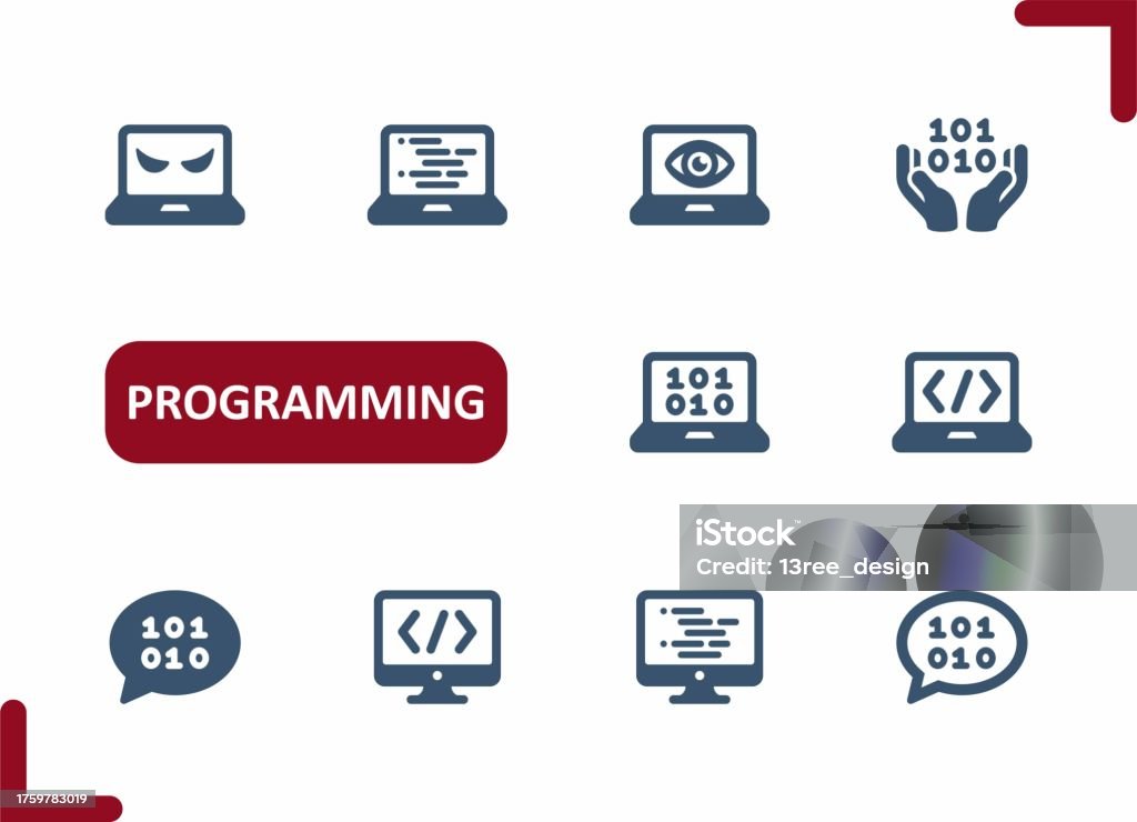Programming Icons Coding Hacking Binary Code Ai Technology Computer