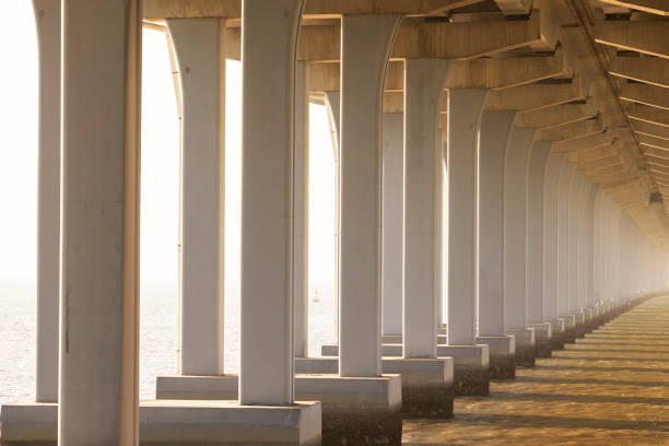 Free Stock Photo of Concrete pillars of a contemporary overpass ...