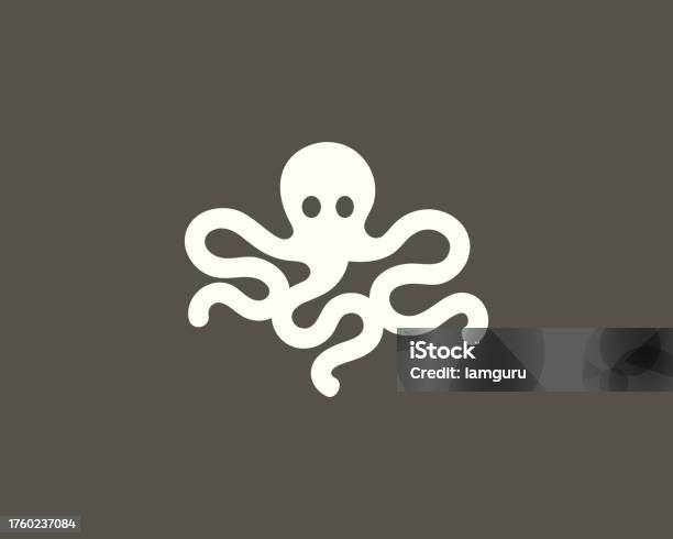 Octopus Logo Design Minimalistic Aquarium Seafood Restaurant Logotype Vector Illustration Stock