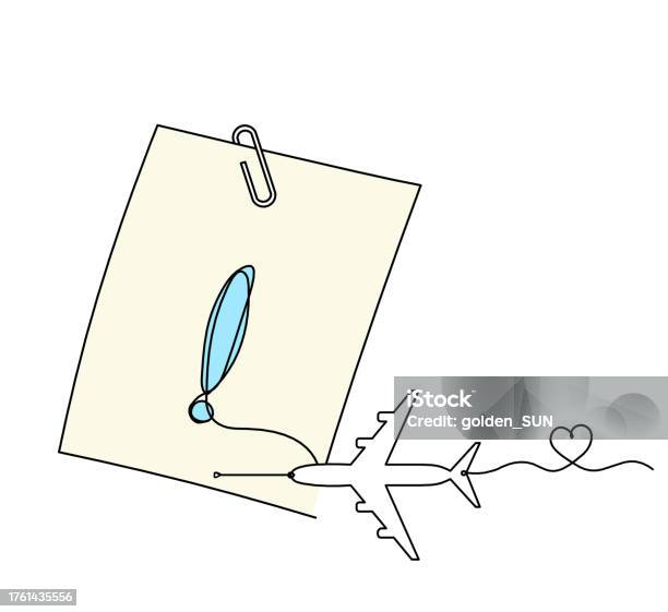 Papier De Couleur Abstrait Avec Trombone Et Plan Comme Dessin Au Trait