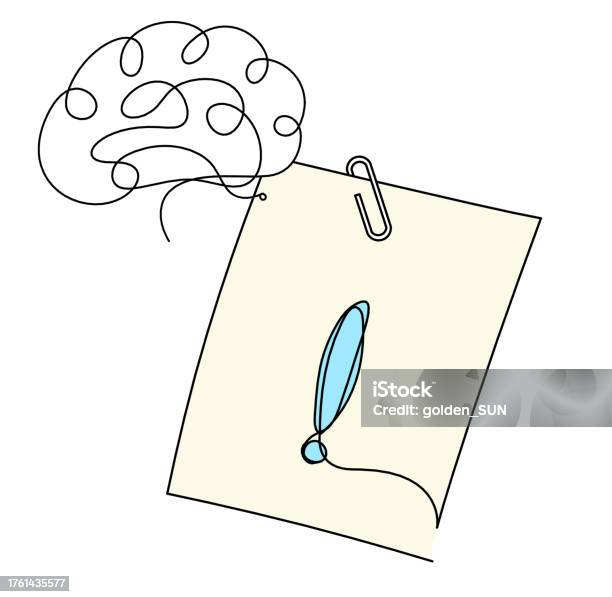 Kertas Warna Abstrak Dengan Klip Kertas Dan Otak Sebagai Gambar Garis