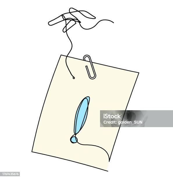 Papier De Couleur Abstrait Avec Trombone Et Main Comme Dessin Au Trait