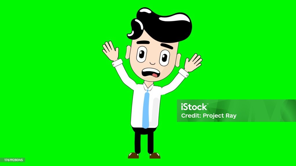 Man Scared Cartoon Character Alpha Avatar Stock Illustration Download