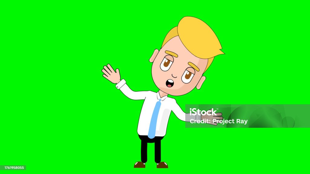 Man Singing Dancing Cartoon Character Alpha Avatar Stock Illustration