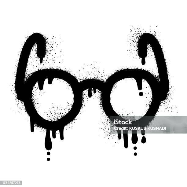 Coretan Kacamata Dengan Cat Semprot Hitam Ilustrasi Stok Unduh Gambar