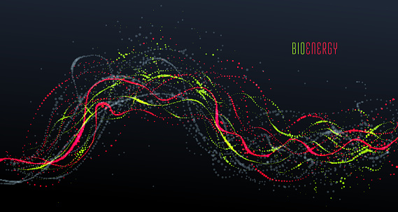 Dotted Particle Array Flowing Vector Abstract Background Life Forms Bio