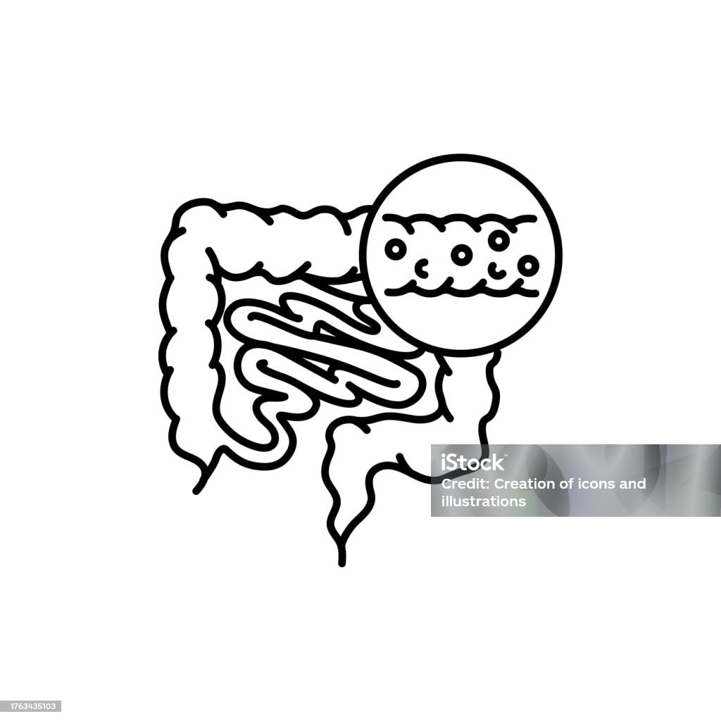 Ulcerative Colitis Black Line Icon Autoimmune Diseases Stock Illustration Download Image Now