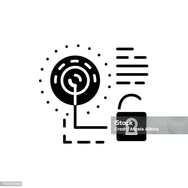 Iris Recognition Color Line Icon Id And Verifying Person Stock
