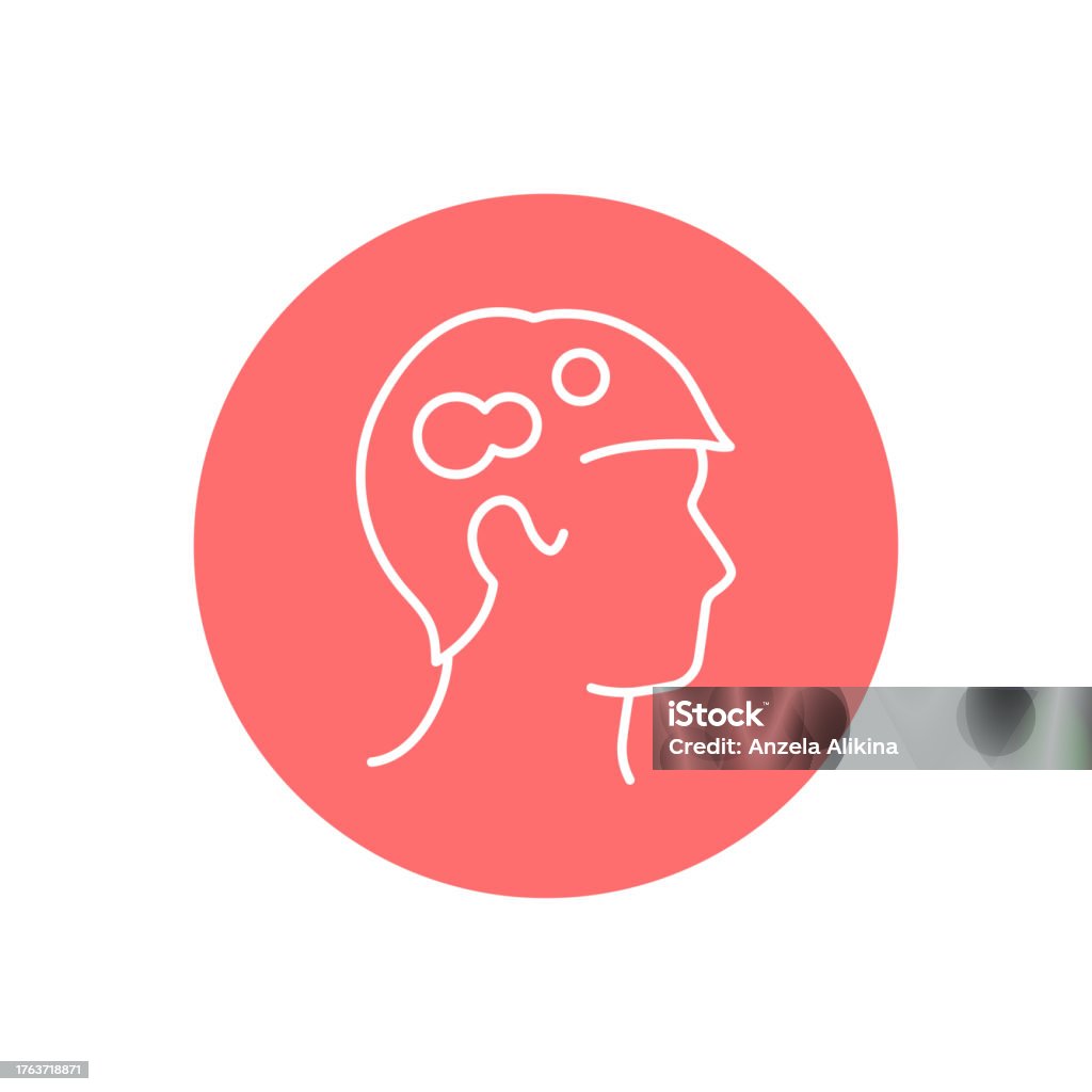 Trichophytosis Black Line Icon Dermatology Disease Stock Illustration
