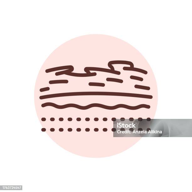 Pustular Black Line Icon Dermatology Disease Stock Illustration