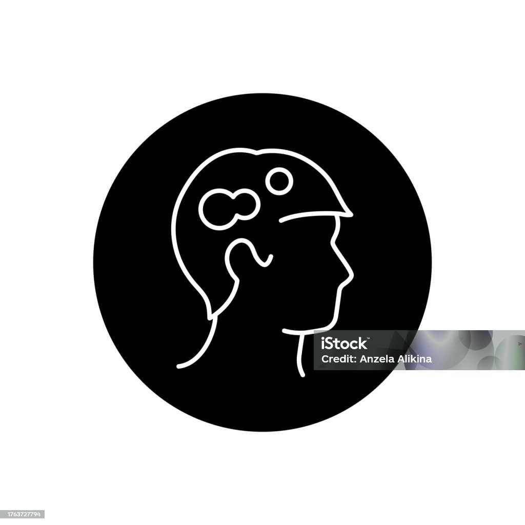 Trichophytosis Black Line Icon Dermatology Disease Stock Illustration