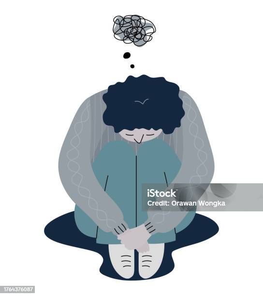 Terisolasi Dari Seorang Anak Lakilaki Yang Memeluk Lututnya Ilustrasi ... Terisolasi Dari Seorang Anak Lakilaki Yang Memeluk Lututnya Ilustrasi ...