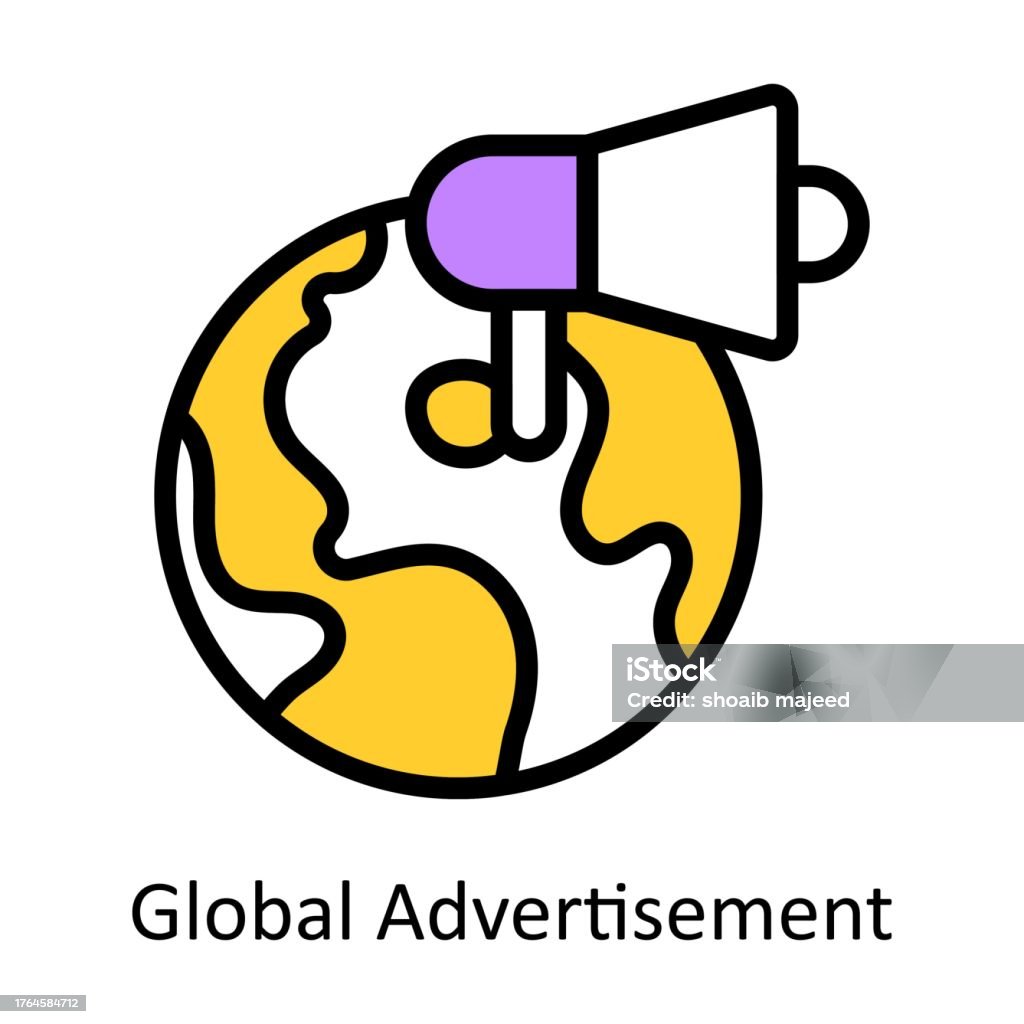 Global Advertisement Vector Filled Outline Design Illustration Symbol