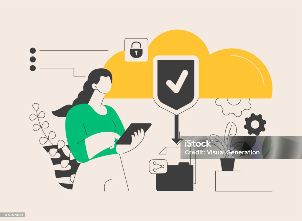 Secure File Sharing Abstract Concept Vector Illustration Stock Illustration Download Image Now