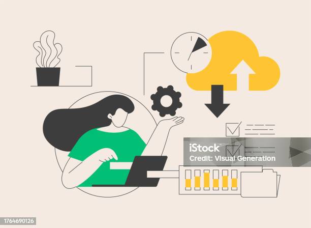 Automatic Backup Abstract Concept Vector Illustration Stock Illustration Download Image Now
