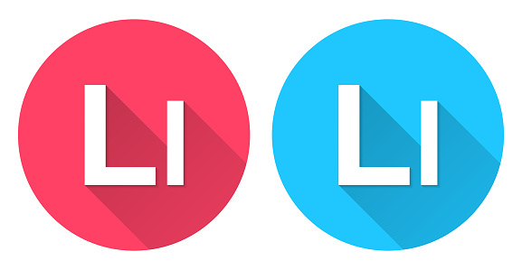 Letter L Uppercase And Lowercase Round Icon With Long Shadow On Red Or