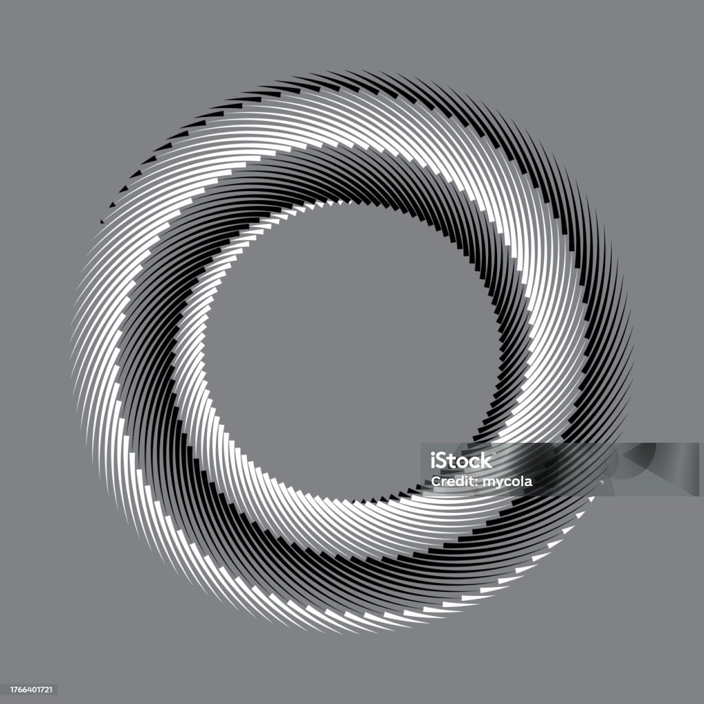 Lines In Circle Abstract Background Dynamic Transition Illusion Yin And
