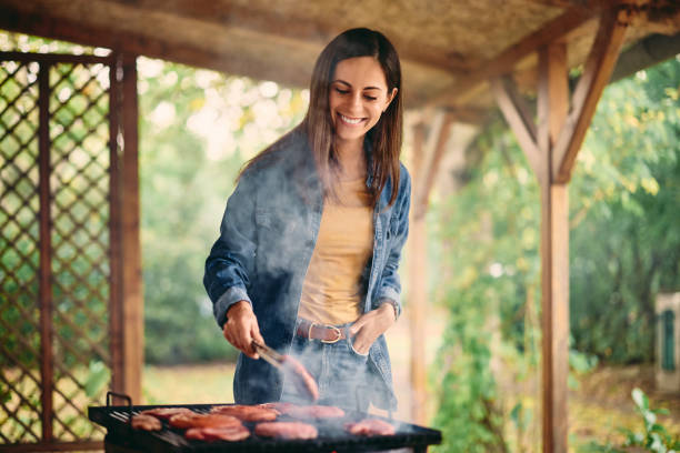 Free Stock Photo of Woman Cooking Food on Grill | Download Free Images ...