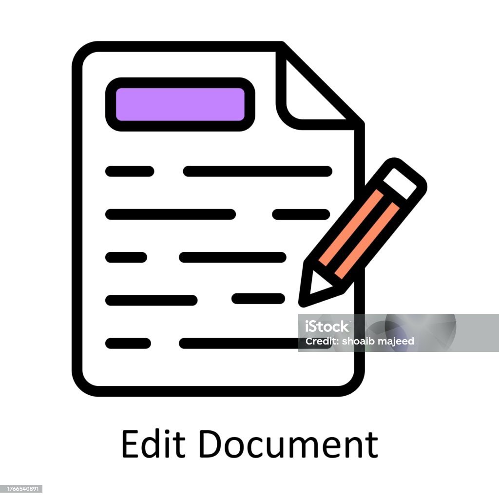 Edit Document Vector Filled Outline Design Illustration Symbol On White