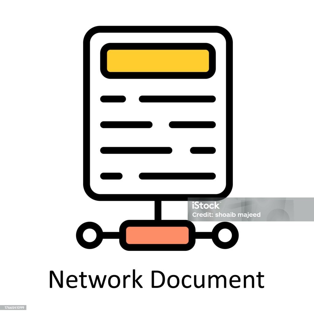 Network Document Vector Filled Outline Design Illustration Symbol On