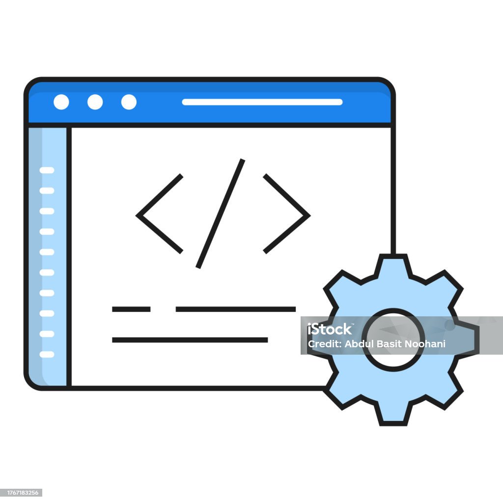 Icon Depicting A Webpage With Programming Lines And Tags Illustrating Web Development Coding And