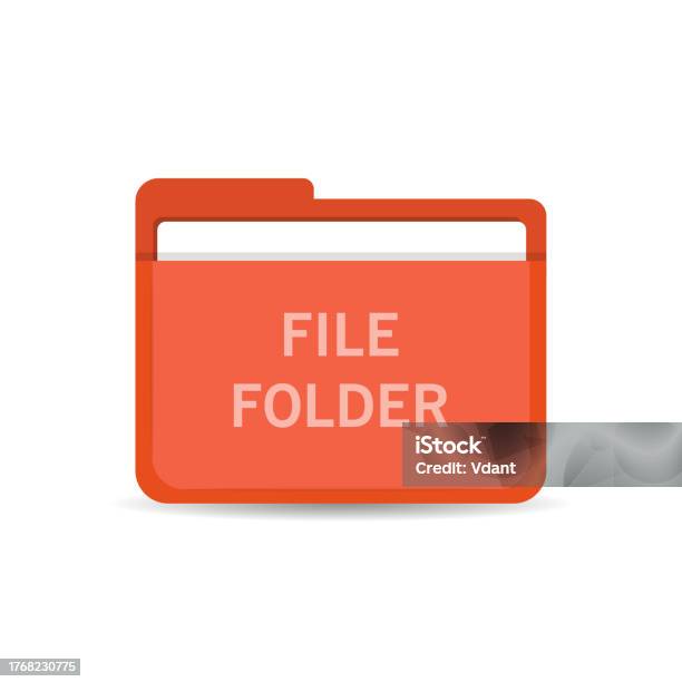 Ikon Folder File Merah Simbol Dokumen Ilustrasi Vektor Terisolasi