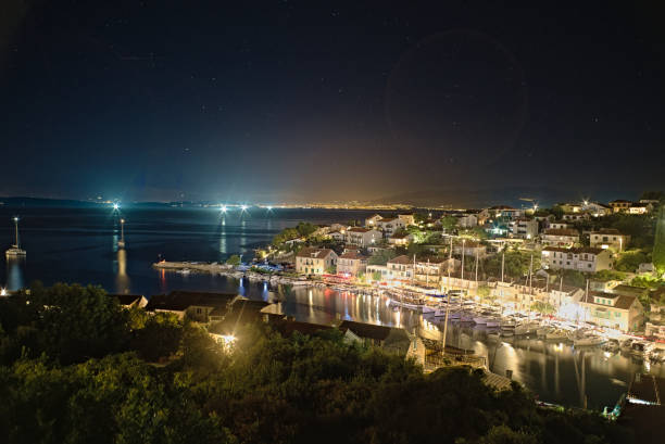 Free picture: port, city, night, sea, water, lights, summer night, boat