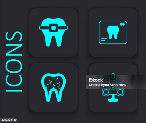 Seringue Densemble Dents Avec Appareil Dentaire Radiographie De La Dent