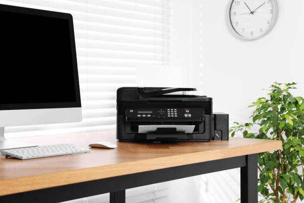 Free Stock Photo of Printer on Wooden Table | Download Free Images and ...