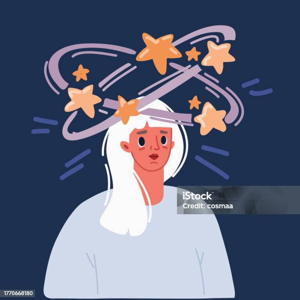 Illustration Vectorielle De Bande Dessinée Dune Femme Malade Ayant Un