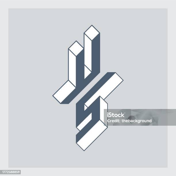 Kode 2 Huruf As Monogram Atau Logotype Font 3d Isometrik Untuk Desain