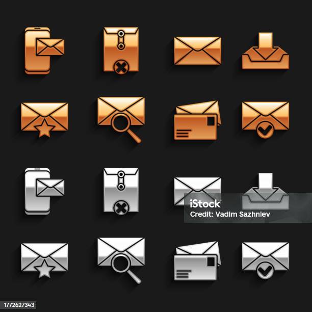 Set Envelope With Magnifying Glass Download Inbox And Check Mark Star ... Set Envelope With Magnifying Glass Download Inbox And Check Mark Star ...