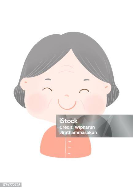 Karakter Kartun Nenek Lucu Keluarga Silsilah Keluarga Ilustrasi Stok
