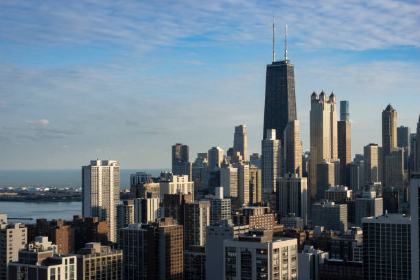 Free Stock Photo of Aerial view of Chicago cityscape at sunset ...