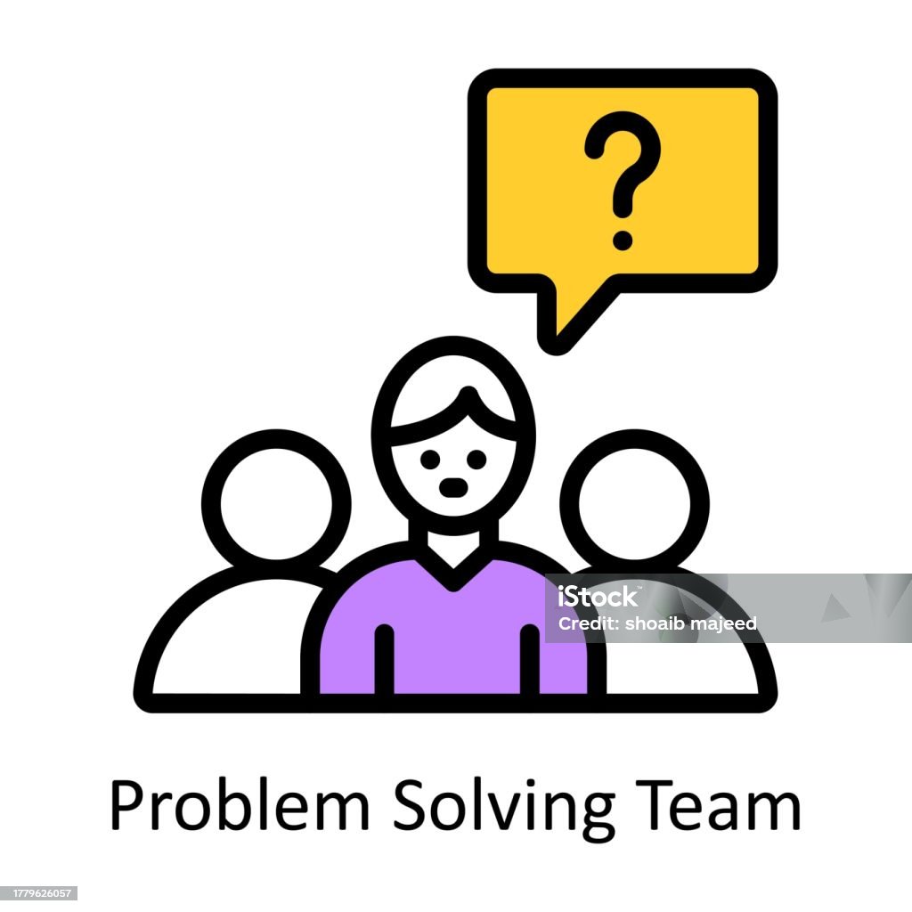 Problem Solving Team Vector Filled Outline Design Illustration Symbol