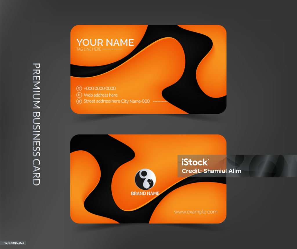 Modern Yellow And Black Business Card Design Stock Illustration